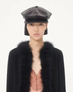 Valentino Garavani Wool Cardigan With Feather Trim - Black