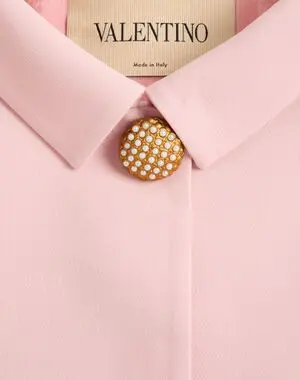 Valentino Garavani Crepe Couture Jacket With Feather Trim - Rose