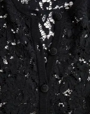 Valentino Garavani Lace And Feather Boa Cardigan