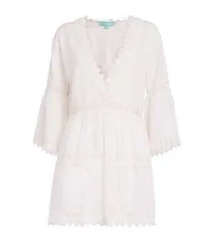 Melissa Odabash Cotton Victoria Mini Kaftan Dress - White