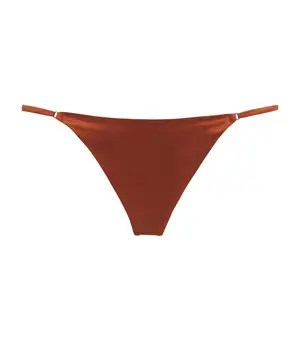 Kiki De Montparnasse Silk-blend Tous Les Jours Thong - Orange