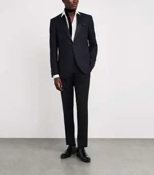 Canali Wool Textured Tuxedo Jacket