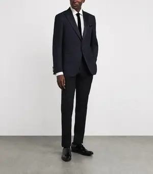 Canali Wool Textured Tuxedo Jacket