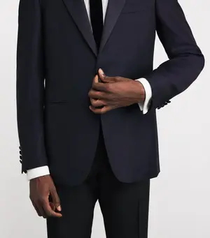 Canali Wool Textured Tuxedo Jacket