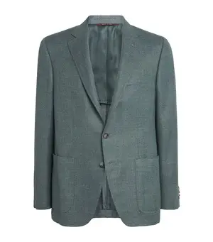 Canali Wool-blend Tailored Blazer - Green