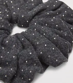 Sandro Wool-blend Rhinestone Knit Scrunchie