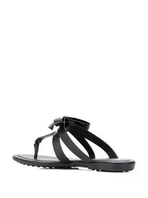 TOD'S Embossed Logo Flat Sandals