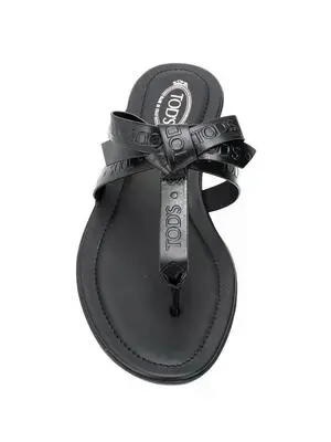 TOD'S Embossed Logo Flat Sandals