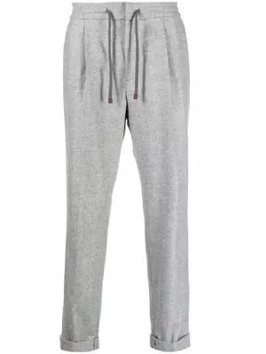 Brunello Cucinelli Chevron Drawstring-waist Trousers