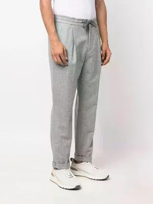 Brunello Cucinelli Chevron Drawstring-waist Trousers