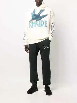 Rhude Logo-embroidered Track Pants - Black