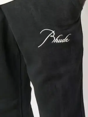 Rhude Logo-embroidered Track Pants - Black
