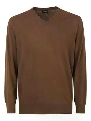 DRUMOHR Long-sleeve V-neck Sweater - Brown