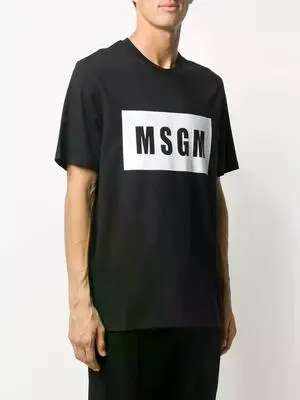 MSGM Logo-print Cotton T-shirt - Black
