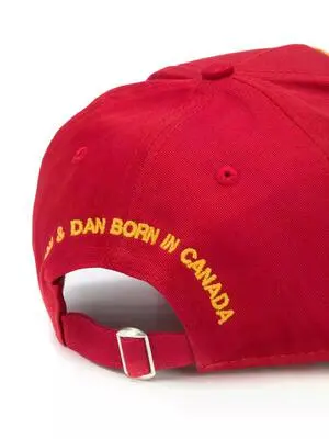 Dsquared2 Cotton Gabardine Baseball Cap With Flag Patch - Red