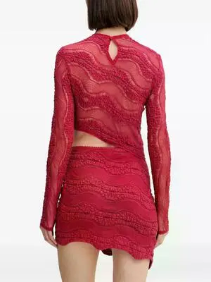 Charo Ruiz Ibiza Long-sleeve Asymmetrical T-shirt - Red