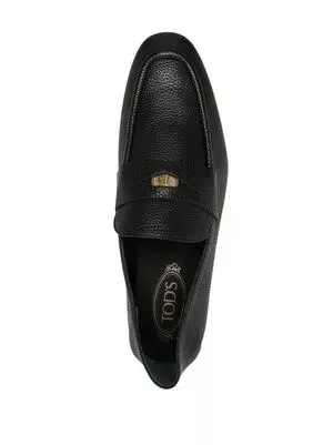 TOD'S Logo-plaque Leather Loafers