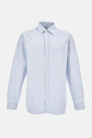 GOLDEN GOOSE Camicia In Cotone A Righe - Azzurro