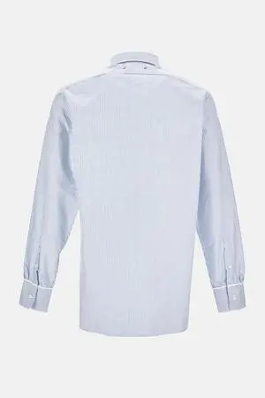 GOLDEN GOOSE Cotton Striped Shirt - Sky Blue
