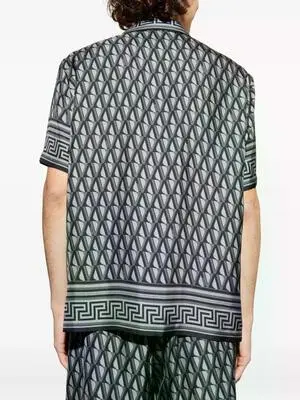 Versace Grecca-trim Silk Shirt
