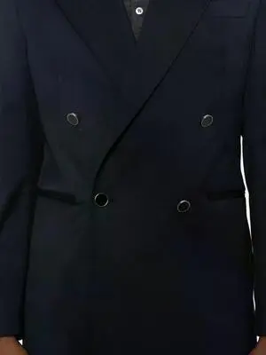 MANUEL RITZ Double-breasted Button-up Blazer - Blue