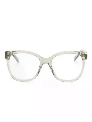 Saint Laurent Logo-plaque Eyeglasses - Grey