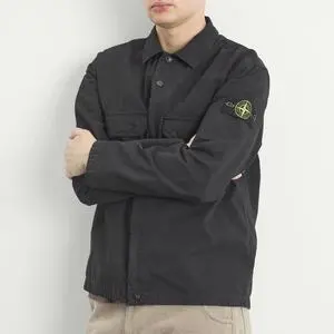 Stone Island Ripstop Zip Shirt Jacket - Black