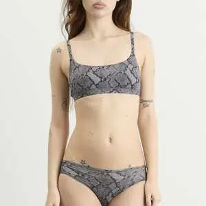 SKIMS Fits Everybody Scoop Neck Bralette - Shadow Snake Print