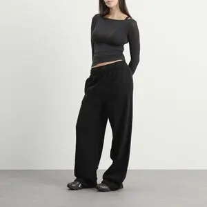 SKIMS Cotton Fleece Exposed Boxer Wide Leg Pants