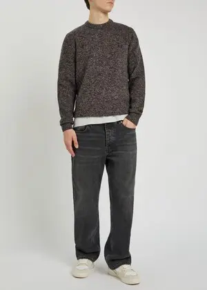 Fred Perry Logo-embroidered Wool-blend Jumper - Navy