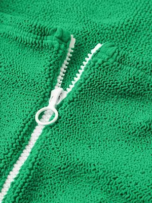 Hunza G Dallas Swim Original Crinkle™ One Piece With Zip Front - Emerald