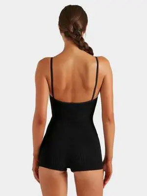 Hunza G Pamela Romper - Crinkle Black