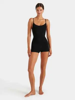 Hunza G Pamela Romper - Crinkle Black