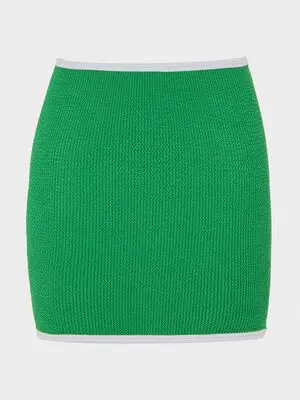 Hunza G Crinkle Devyn Swimskirt/tube Top - Emerald/white