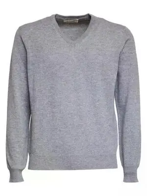 FILIPPO DE LAURENTIIS V-neck Long-sleeve Sweater - Grey