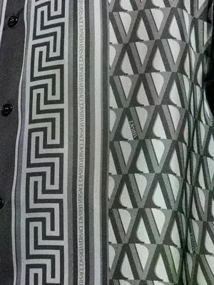 Versace Geometric Print Silk Shirt - Grey