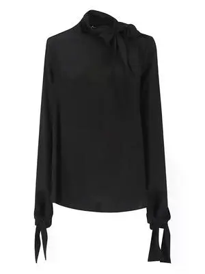 Ermanno Scervino Tie-neck Top - Black