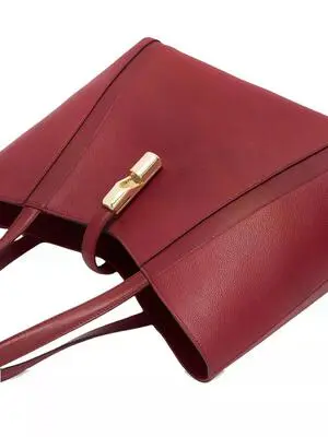 Furla Large Goccia Leather Tote Bag - Red