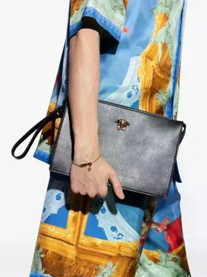 Versace La Medusa Zipped Clutch - Black