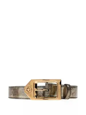 Versace Medusa Head-motif Leather Belt - Gold