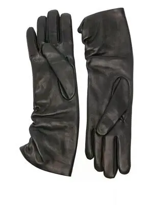 Patrizia Pepe Ruched Leather Gloves