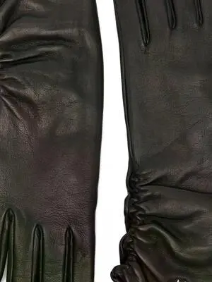 Patrizia Pepe Ruched Leather Gloves