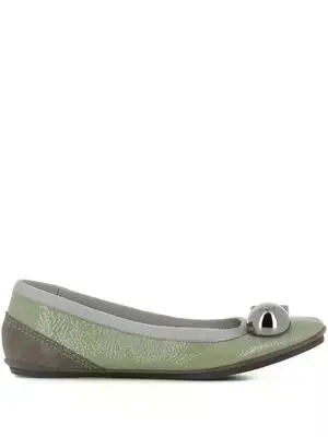 DOVE NUOTANO GLI SQUALI Becky Appliqué Ballet Flats - Green