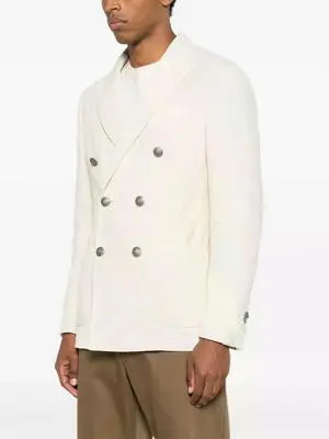 SANTANIELLO Double-breasted Corduroy Blazer - Neutrals