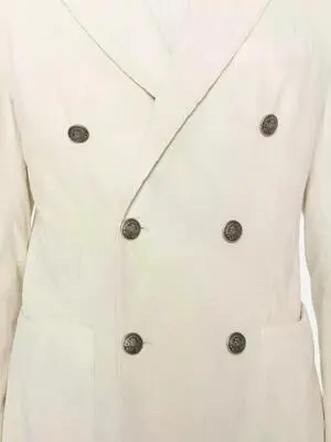 SANTANIELLO Double-breasted Corduroy Blazer - Neutrals