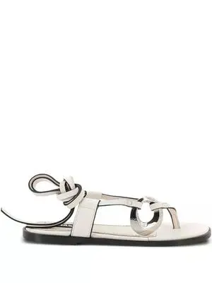 ALOHAS Leather Flat Sandals - Neutrals