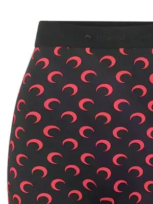MARINE SERRE Crescent Moon Print Biker Shorts - Black