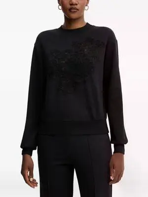 Ermanno Scervino Lace Appliqué Long-sleeve Sweatshirt - Black