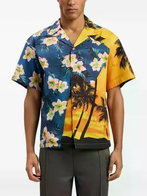 Palm Angels Floral Sunset Short-sleeve Shirt - Blue