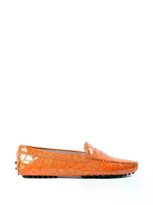 TOD'S Croc-effect Loafers - Orange